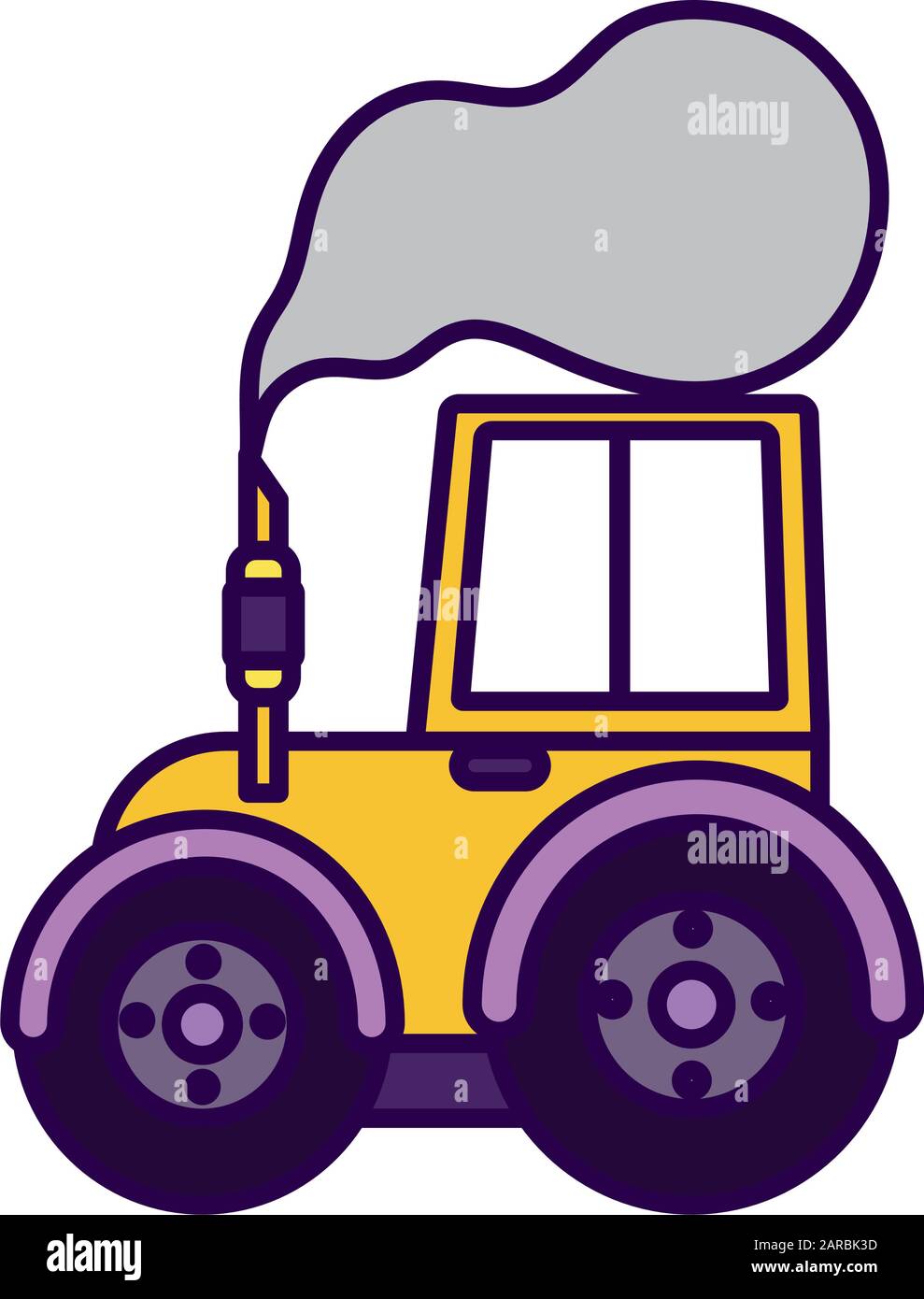 tractor truck smoke machine work farm icon vector illustration Stock ...