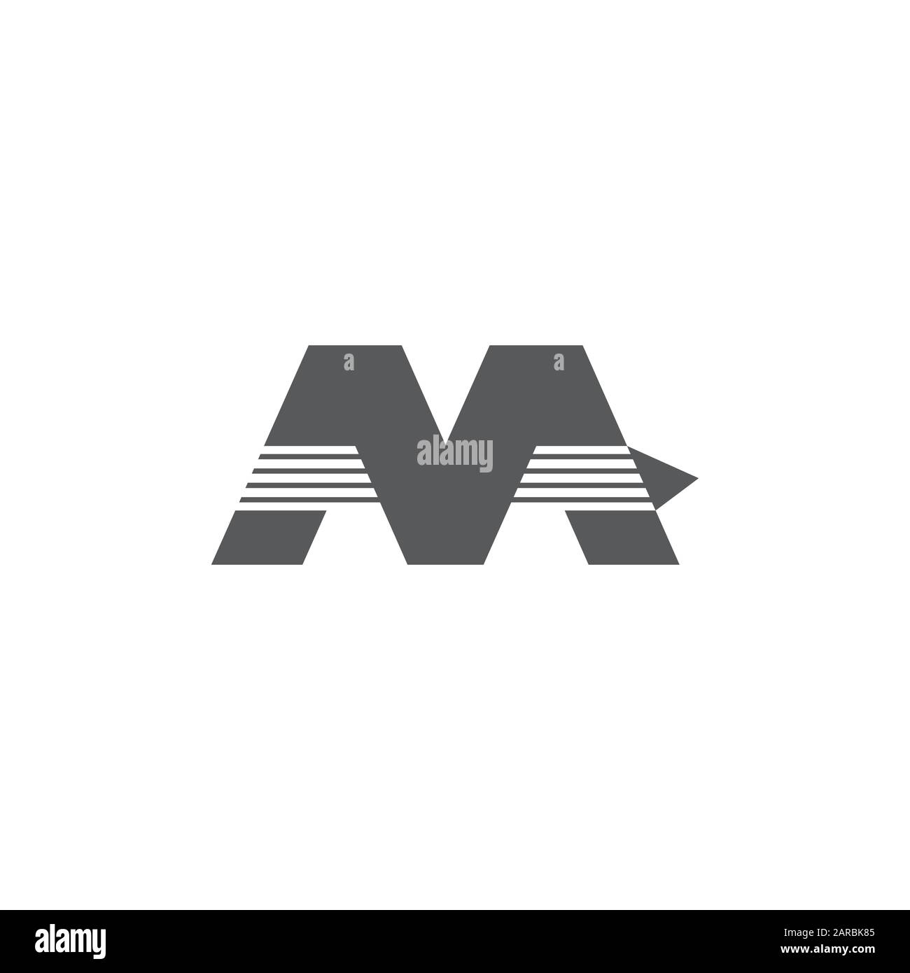 letter m stripes fast arrow geometric logo vector Stock Vector Image ...