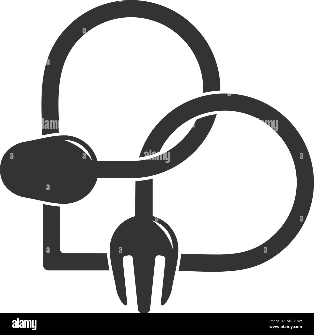 symbol vector of letter b spoon fork abstract line design Stock Vector ...