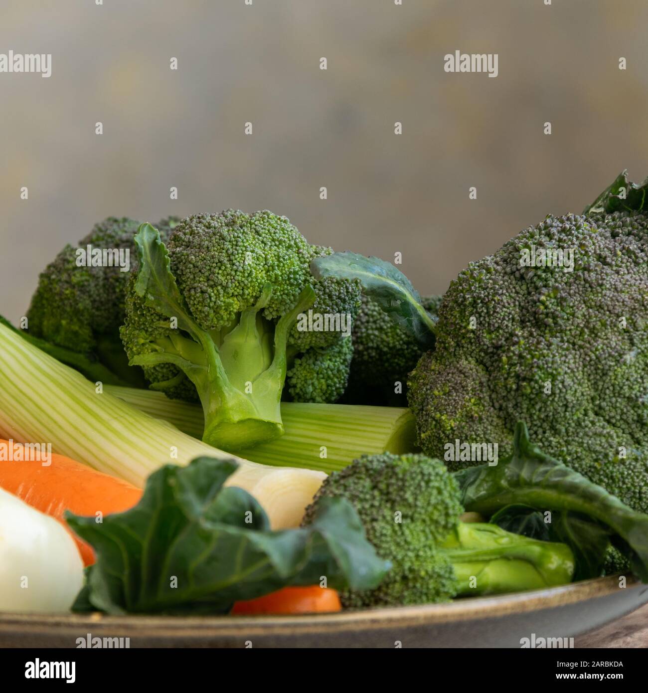 Raw vegetables ready for cooking, healthy food ingredient. Balanced ...