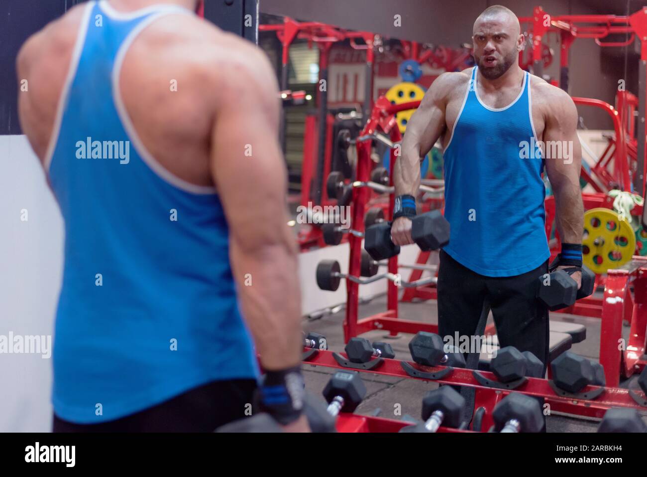 Hard Core Bodybuilding. Muscular athletic bodybuilder fitness model ...