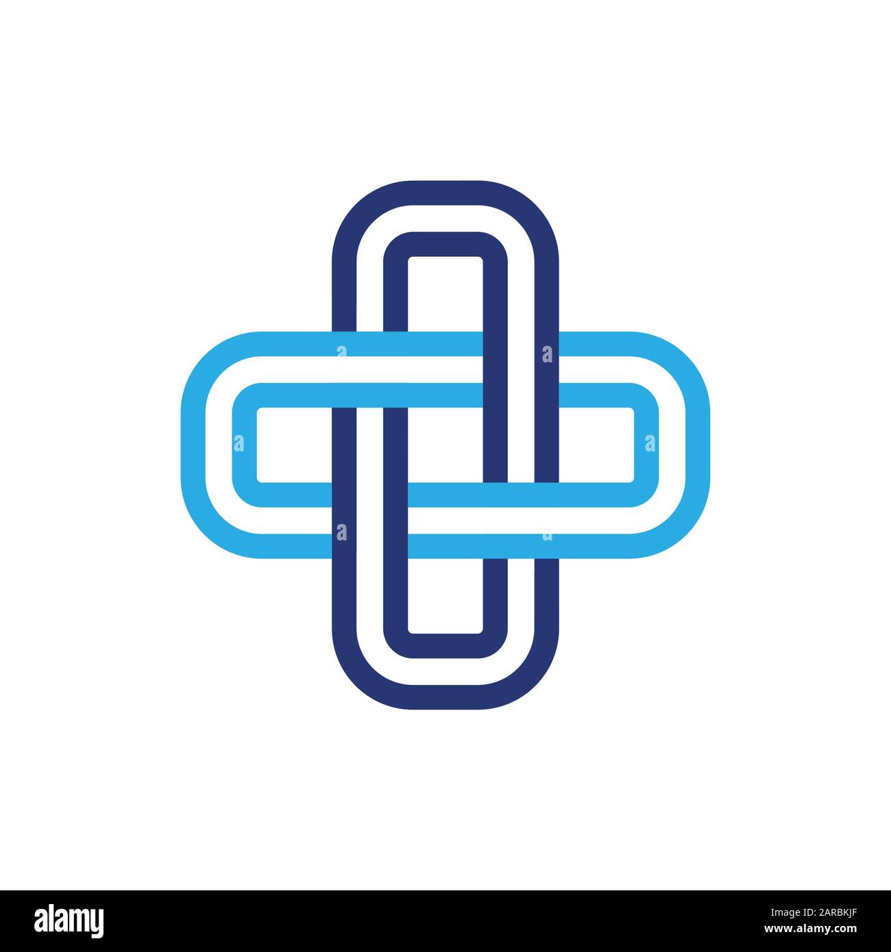 linked chain plus overlap line symbol logo vector Stock Vector Image ...
