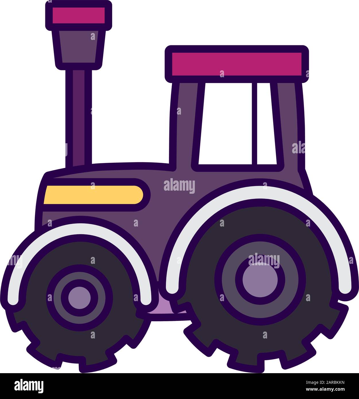 tractor truck machine farm cartoon vector illustration Stock Vector ...