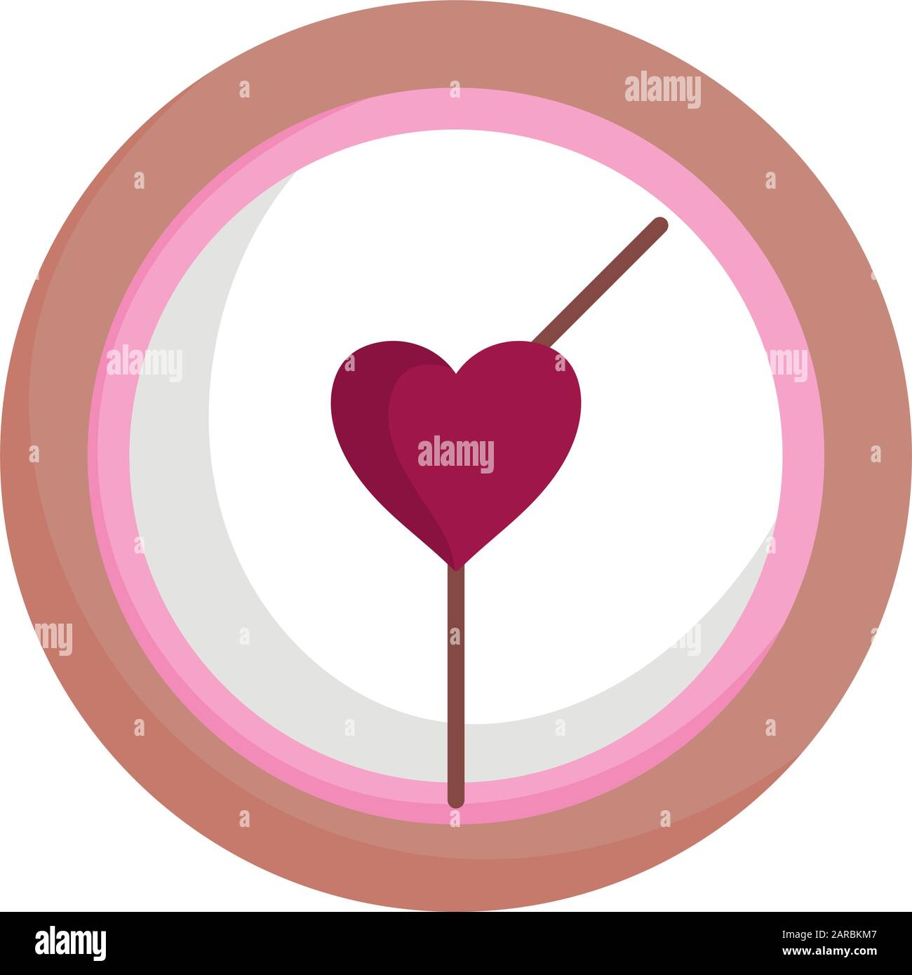 happy valentines day, clock time heart love date vector illustration ...