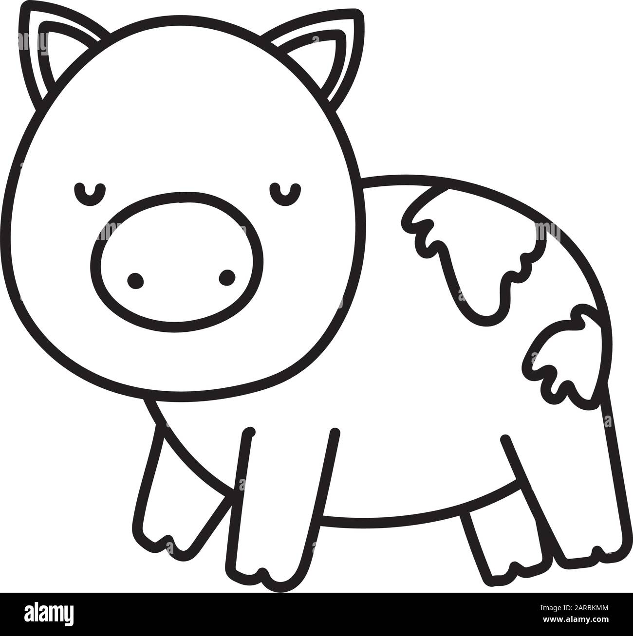 Happy pig in mud Stock Vector Images - Alamy