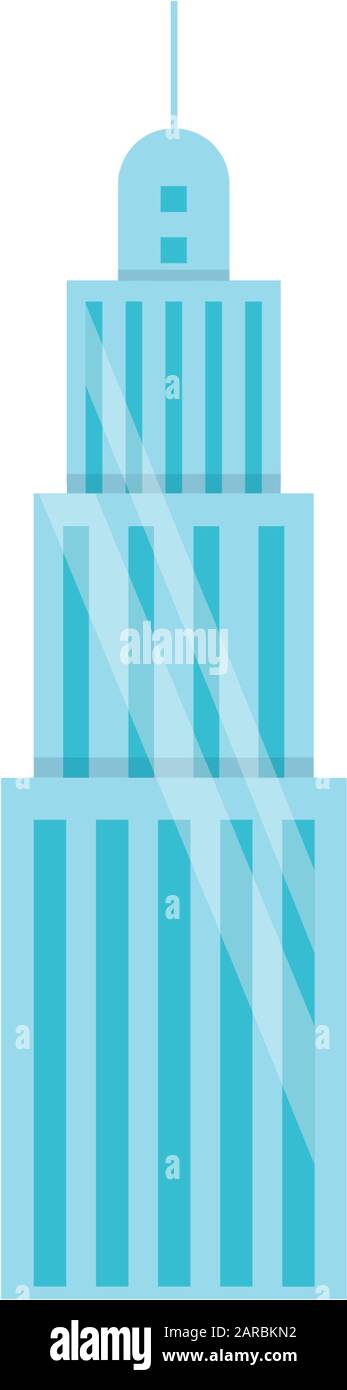 urban building tower skyscraper antenna icon on white background vector ...