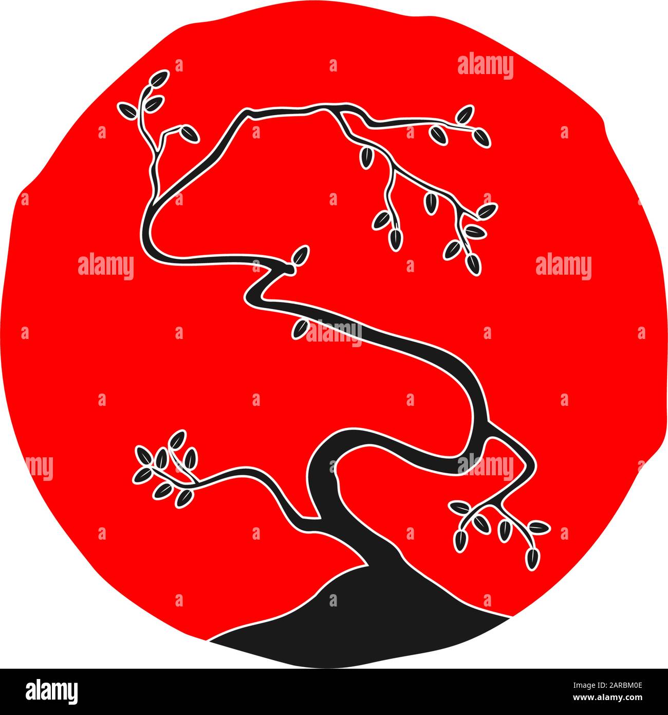 symbol vector of simple sun tree hand drawn design Stock Vector Image ...