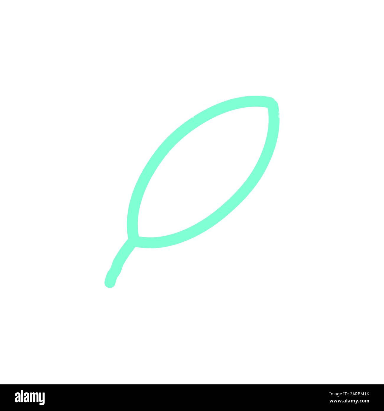 Leaf icon line design template Stock Photo - Alamy
