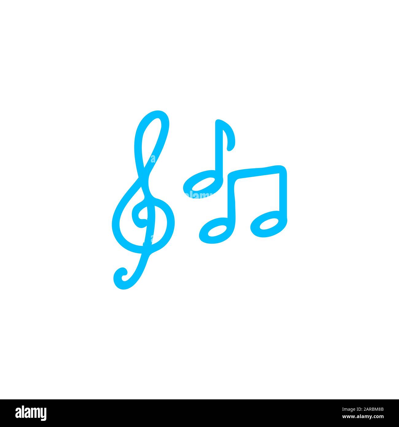 music icon line design template Stock Photo - Alamy