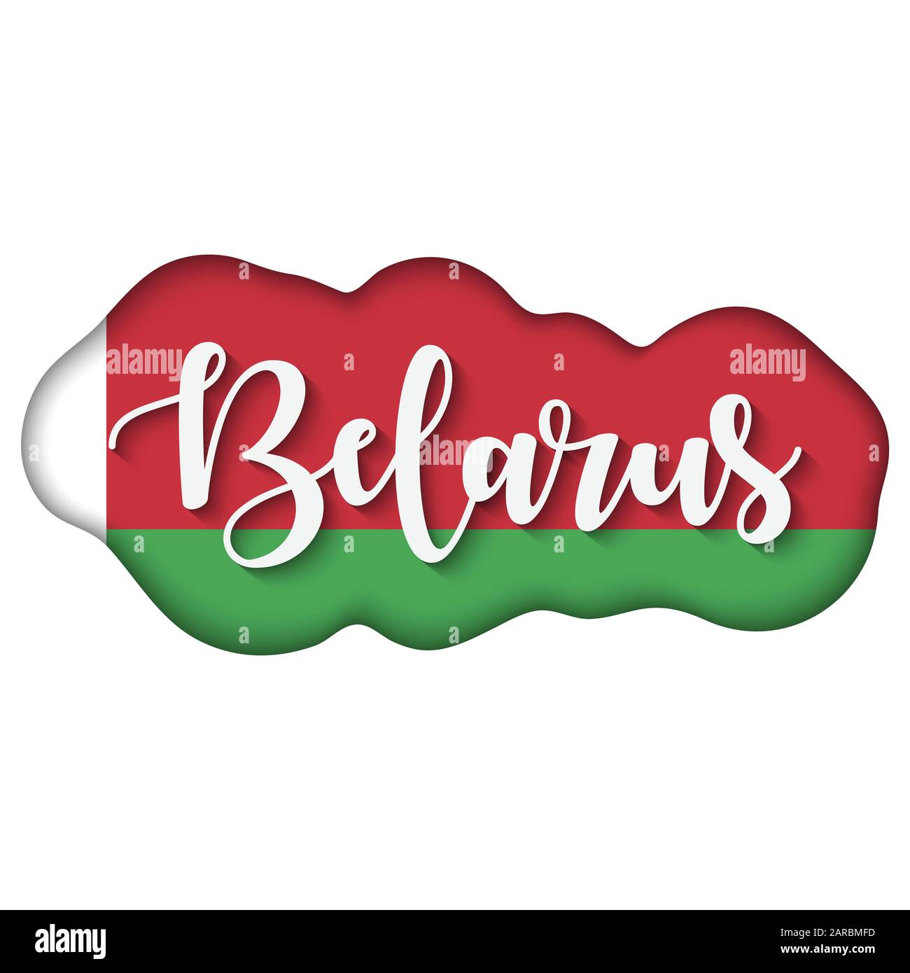 Belarus lettering over the flag, vector illustration, international ...