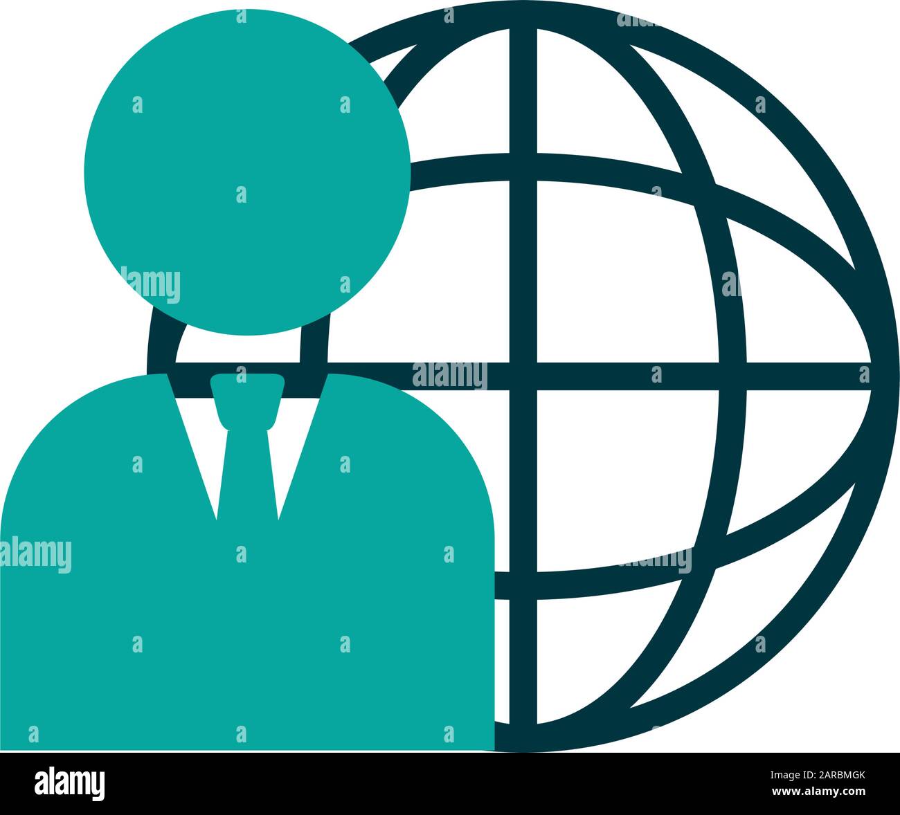 Isolated global sphere and avatar vector design Stock Vector Image ...
