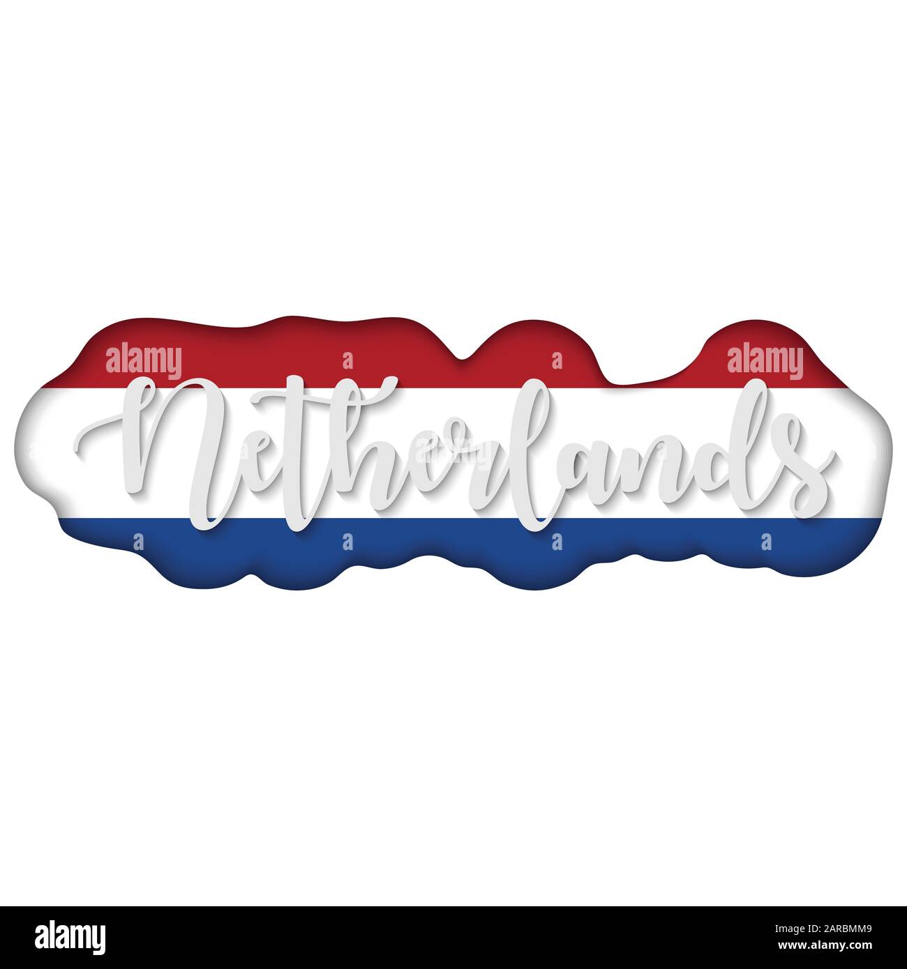 Netherlands lettering over the flag, vector illustration, international ...