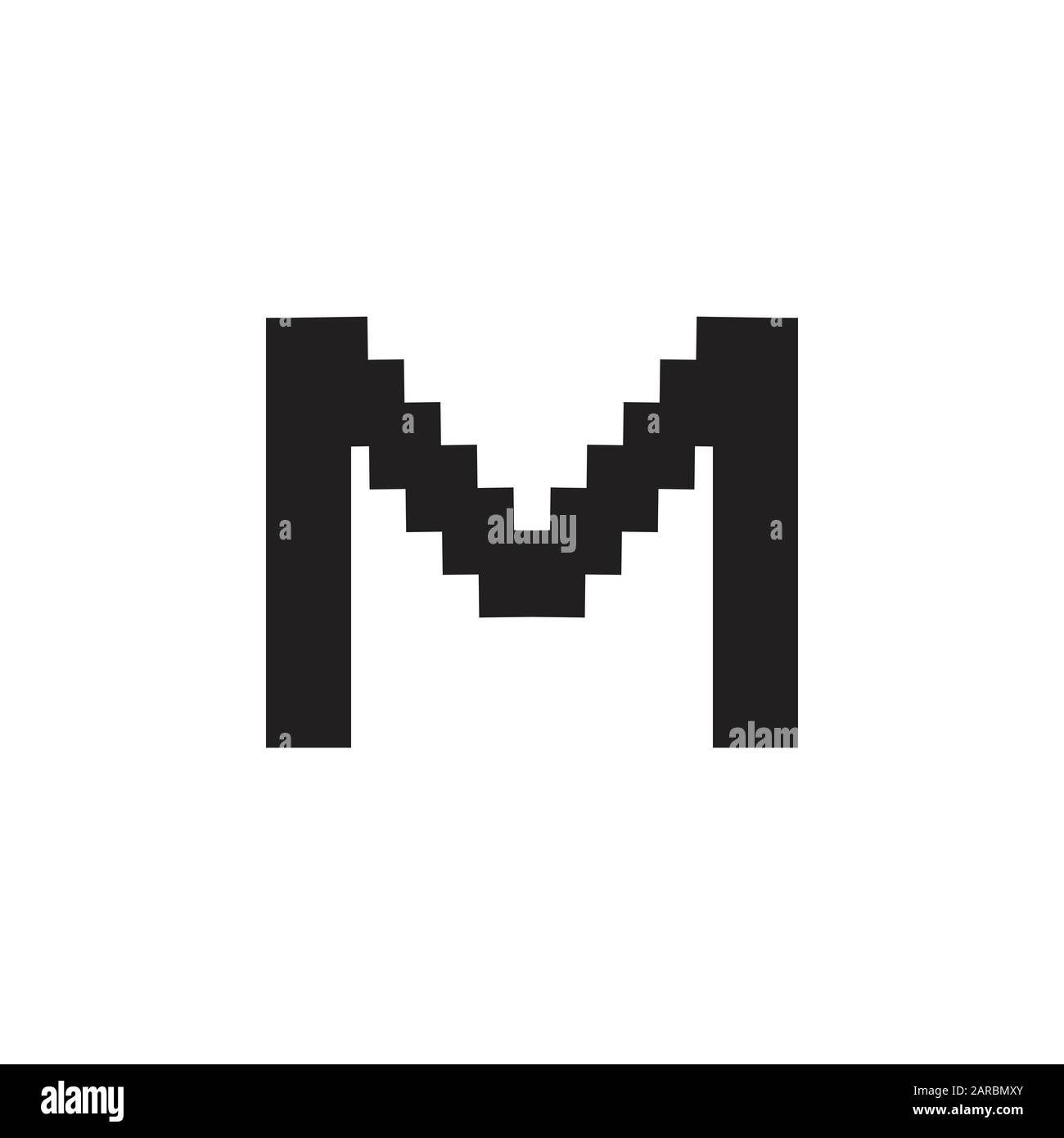 letter m simple pixel design logo vector Stock Vector Image & Art - Alamy