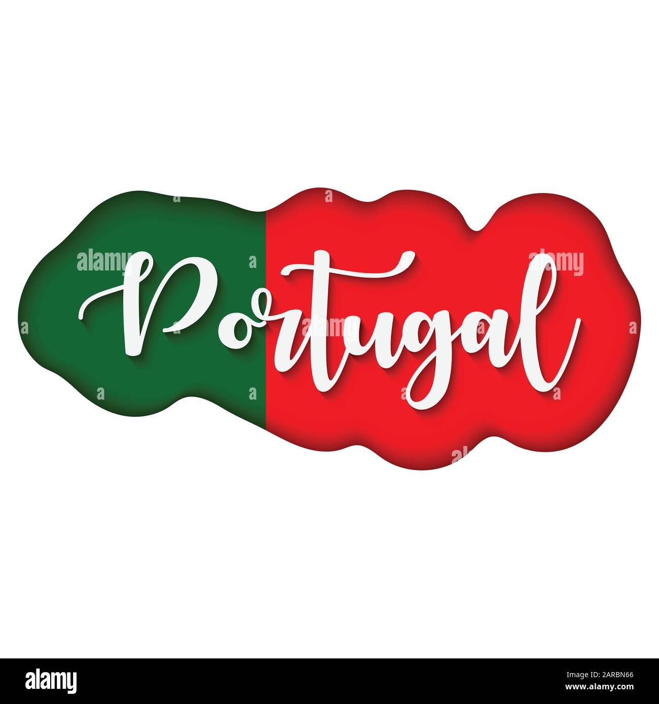 Portugal lettering over the flag, vector illustration, international ...
