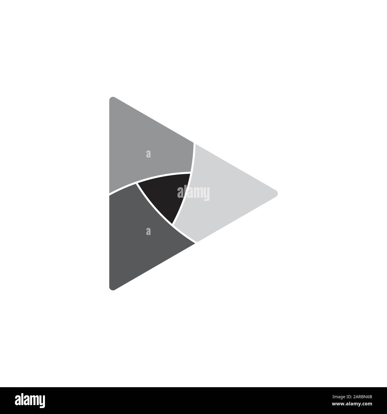 triangle curves geometric dimensional logo vector Stock Vector Image ...