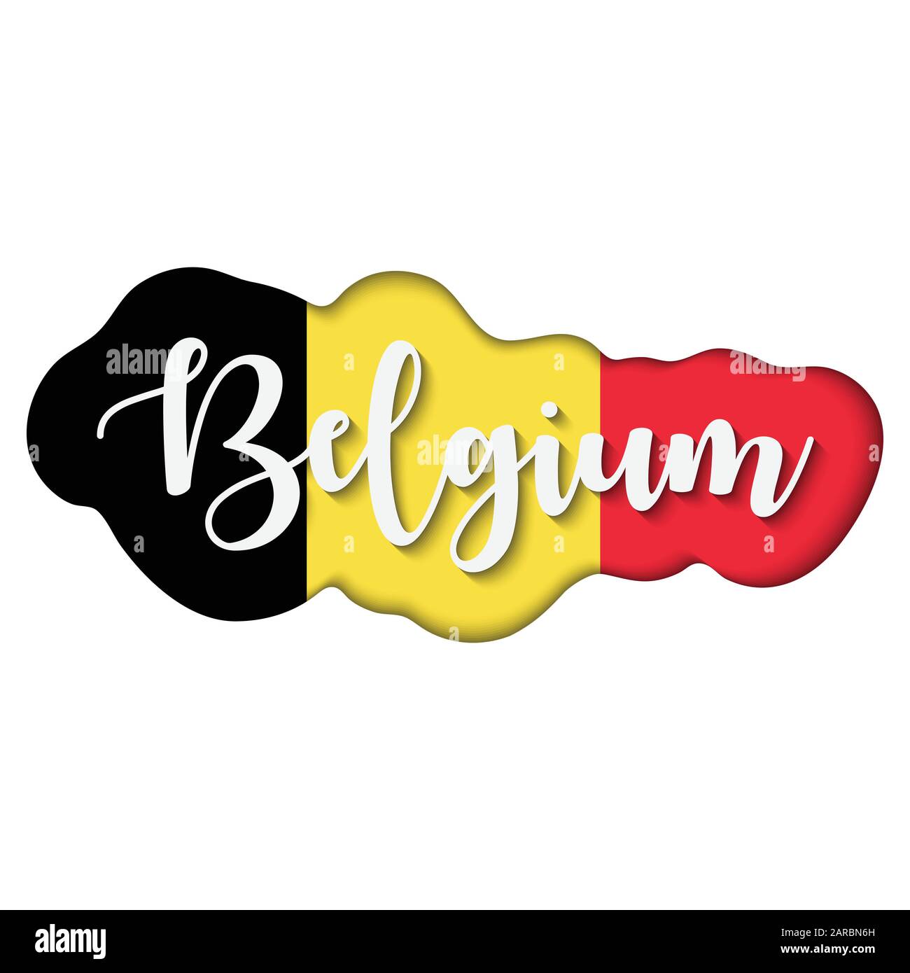 Belgium lettering over the flag, vector illustration, international ...