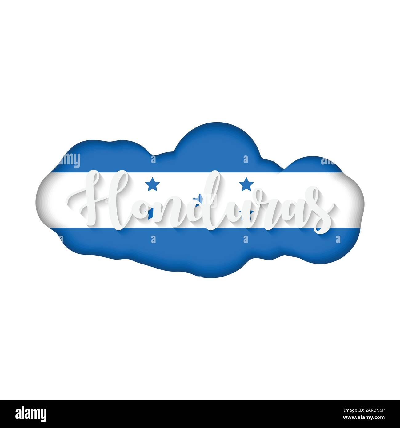 Honduras lettering over the flag, vector illustration, international ...