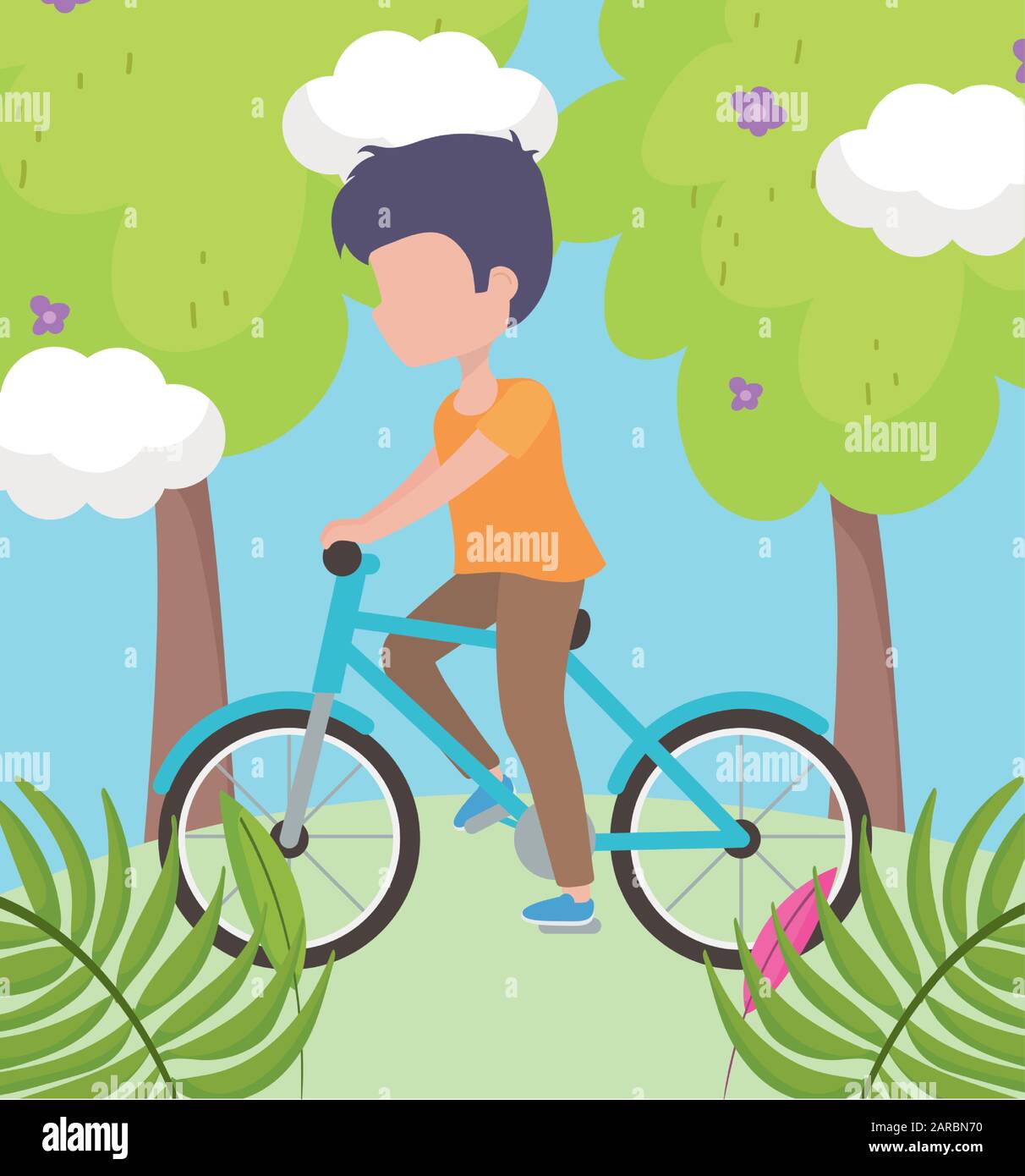 Man Riding Bicycle Portrait Stock Vector Images - Alamy