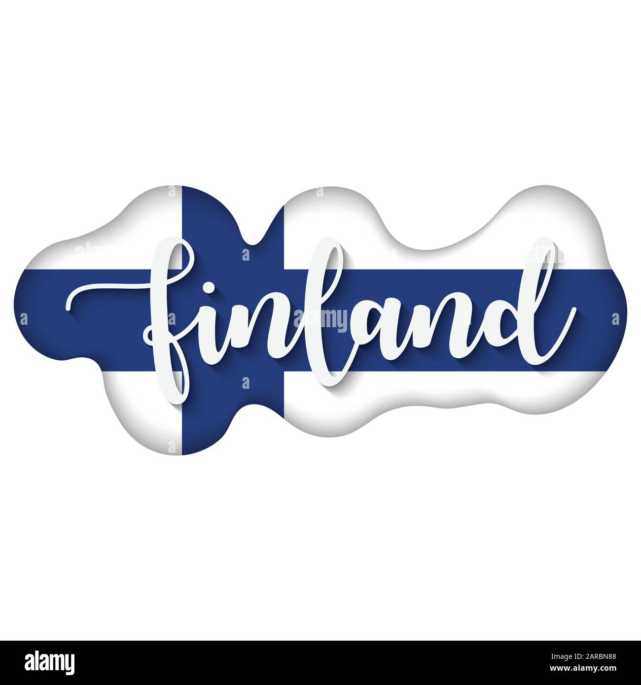 Finland lettering over the flag, vector illustration, international ...