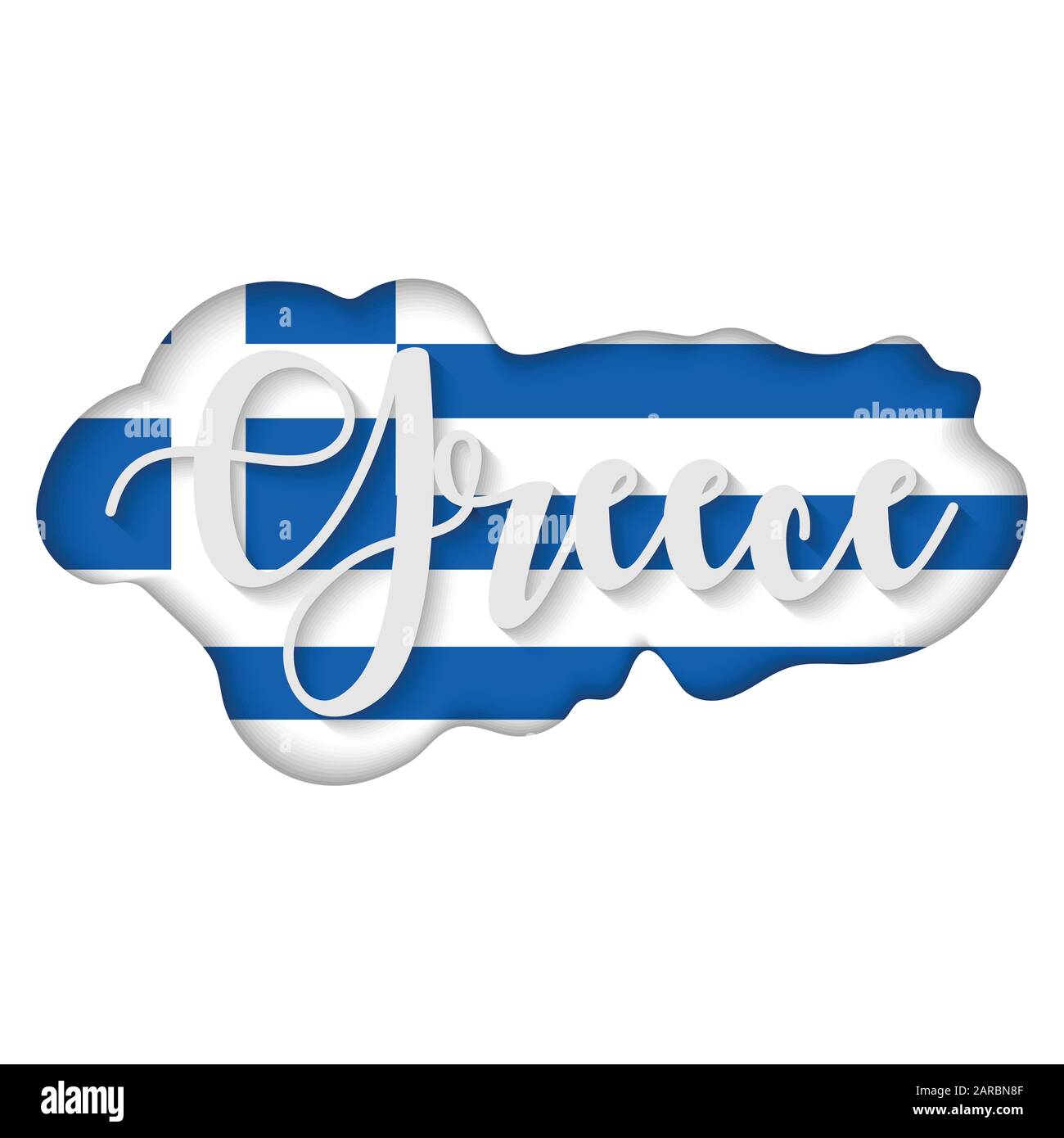 Greece lettering over the flag, vector illustration, international flag ...
