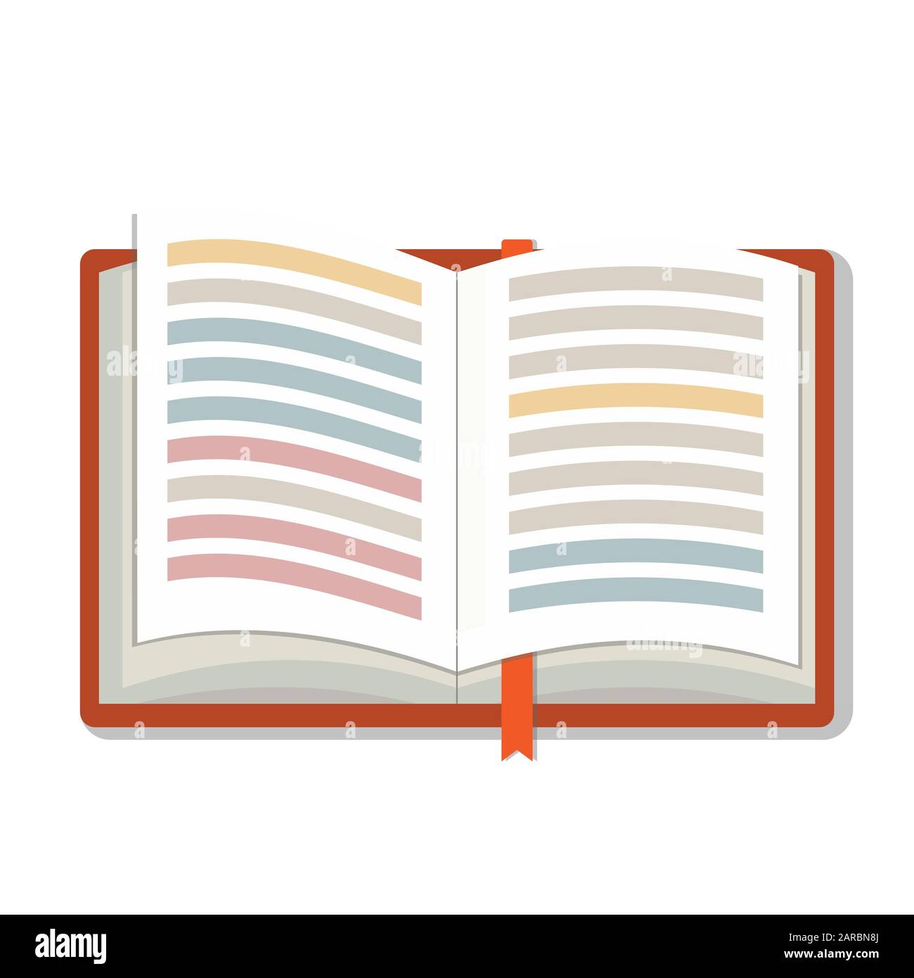 Open book with orange bookmark, vector illustration Stock Vector Image ...