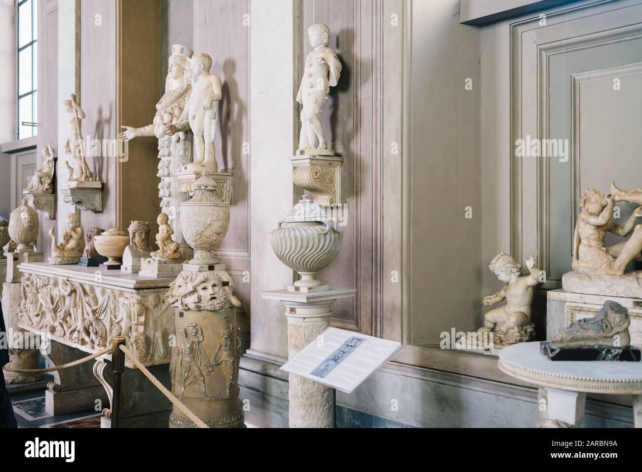 Rome, Italy - Jan 3, 2020: Inside the Vatican Museum. Statues featuring ...