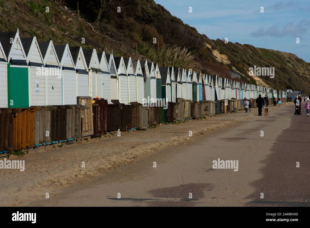 Beach Huts along the Coast Stock Photo - Alamy