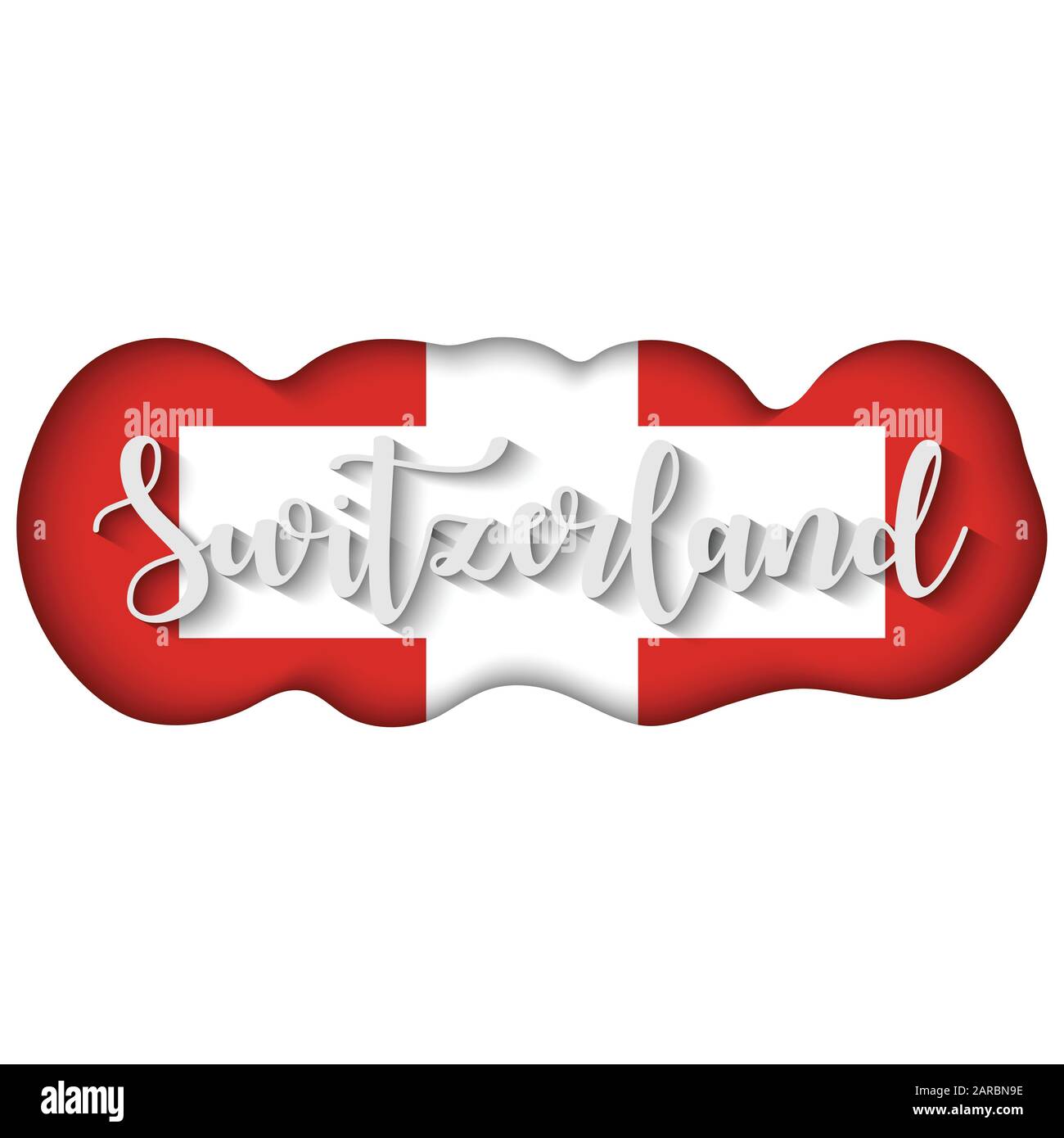 Switzerland lettering over the flag, vector illustration, international ...