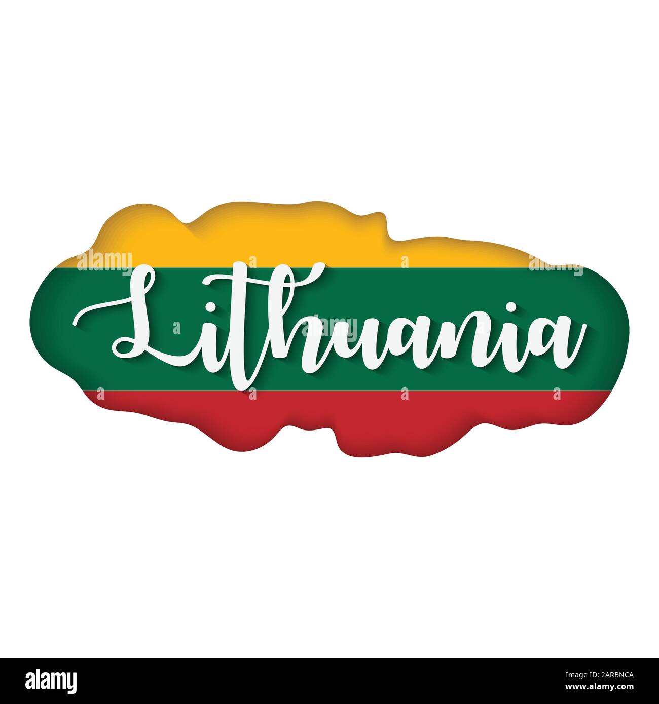 Lithuania lettering over the flag, vector illustration, international ...