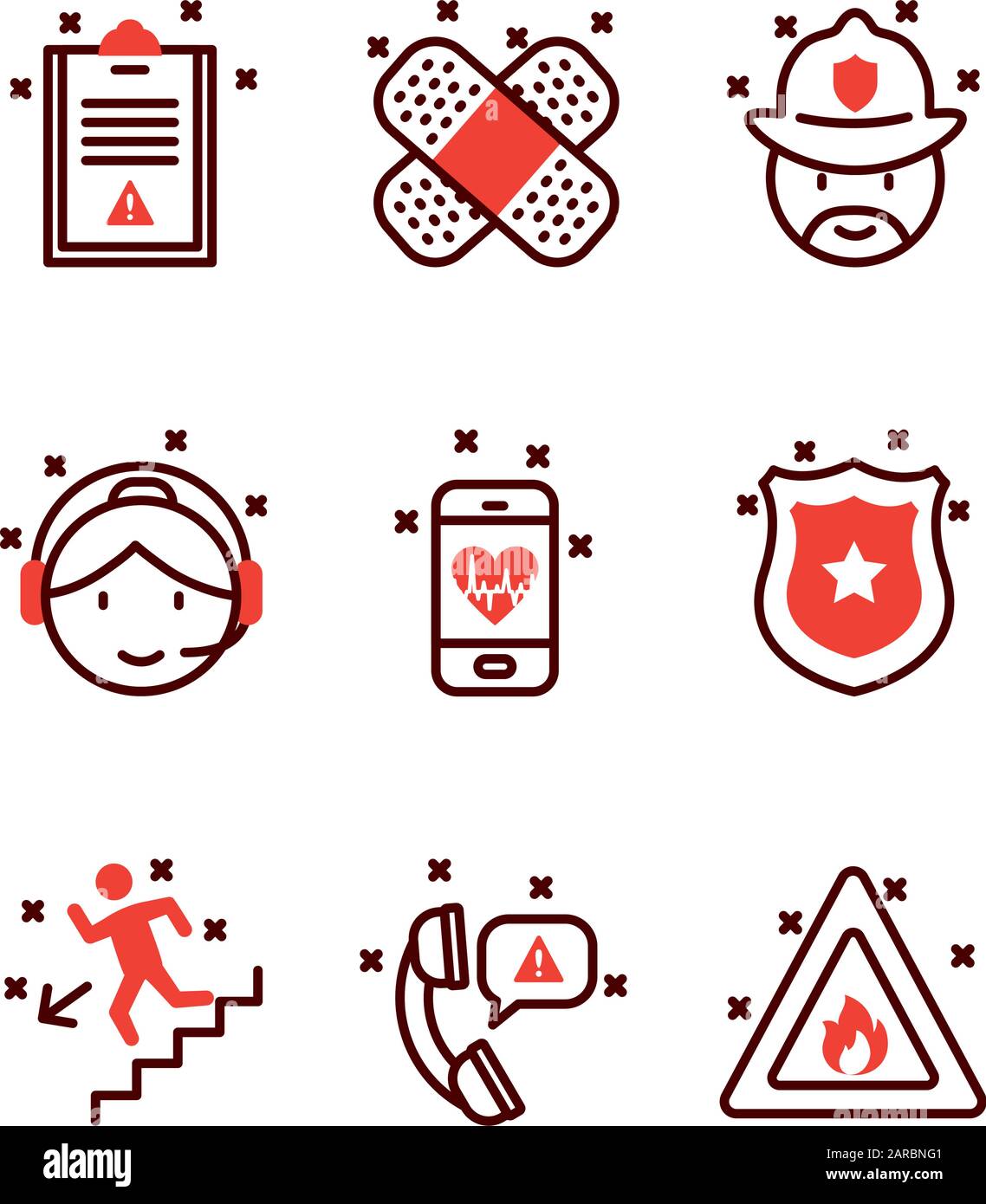 Emergency icon set vector design Stock Vector Image & Art - Alamy
