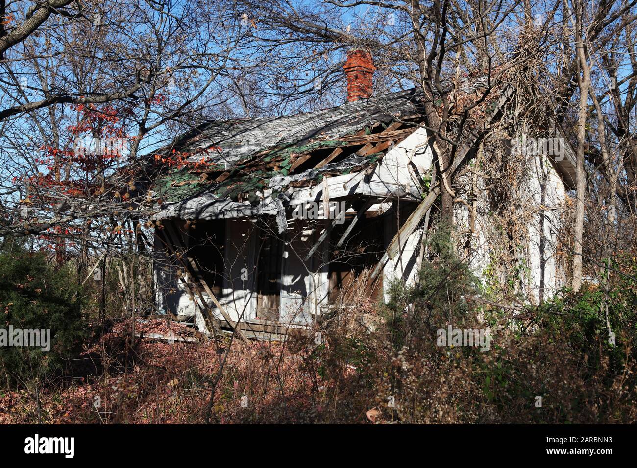 collapsed abandoned wooden shack, Route 66, America Stock Photo - Alamy