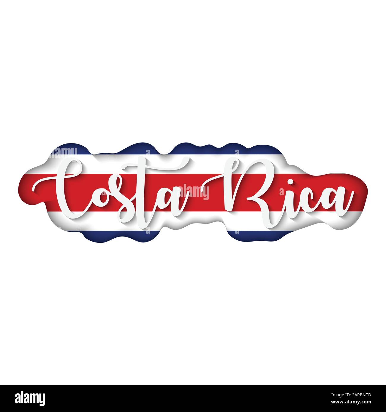 Costa Rica lettering over the flag, vector illustration, international ...