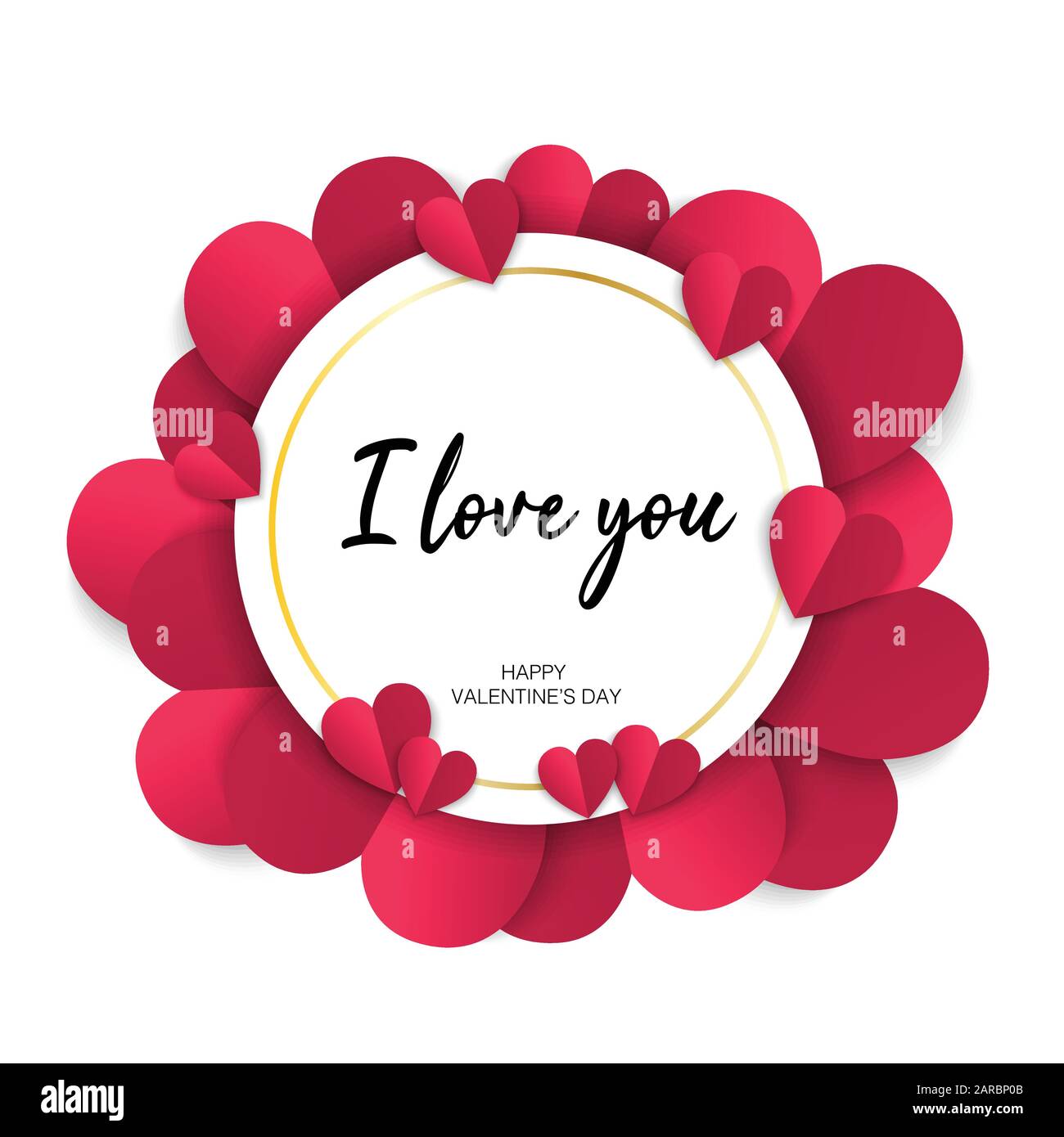 I love you. Happy Valentines Day poster greeting card. Vector ...