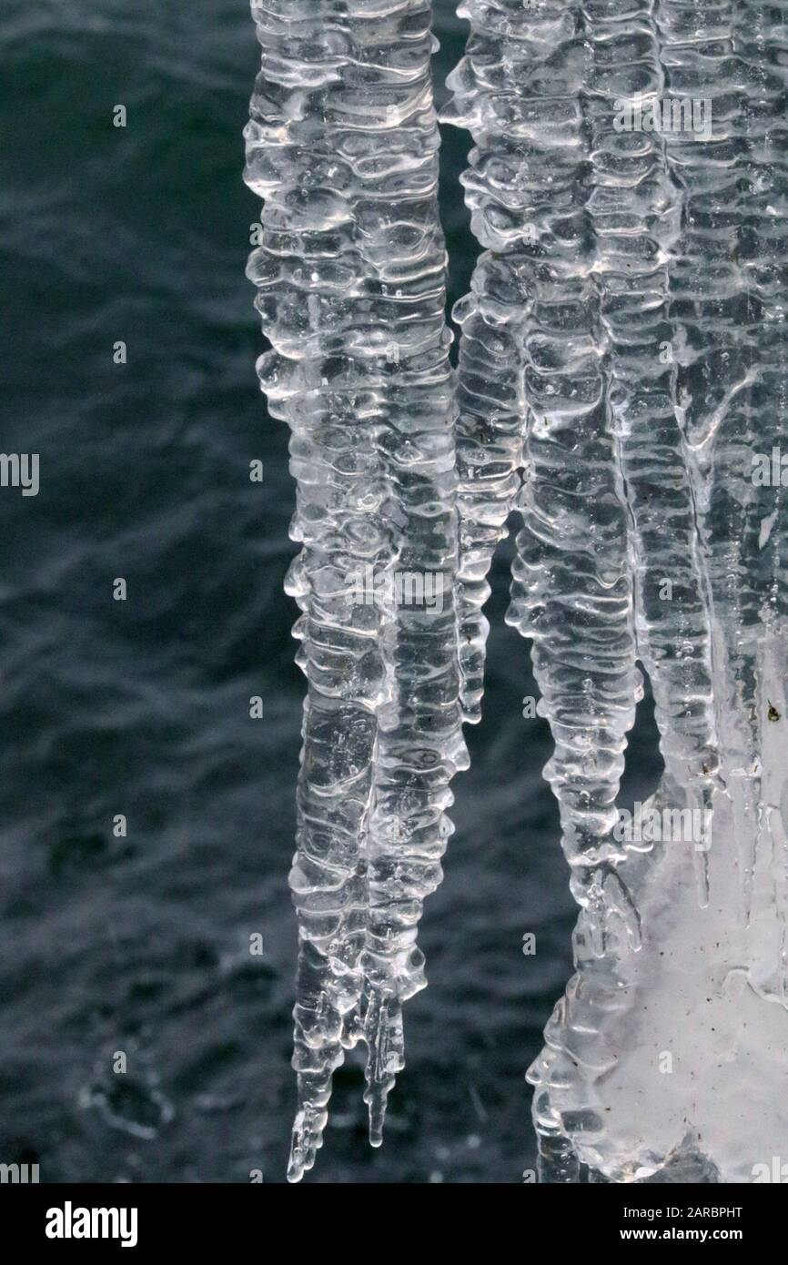 Icicle at Lake Stock Photo - Alamy