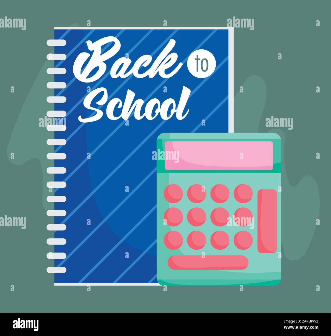 back to school education calculator and notebook accessory vector ...