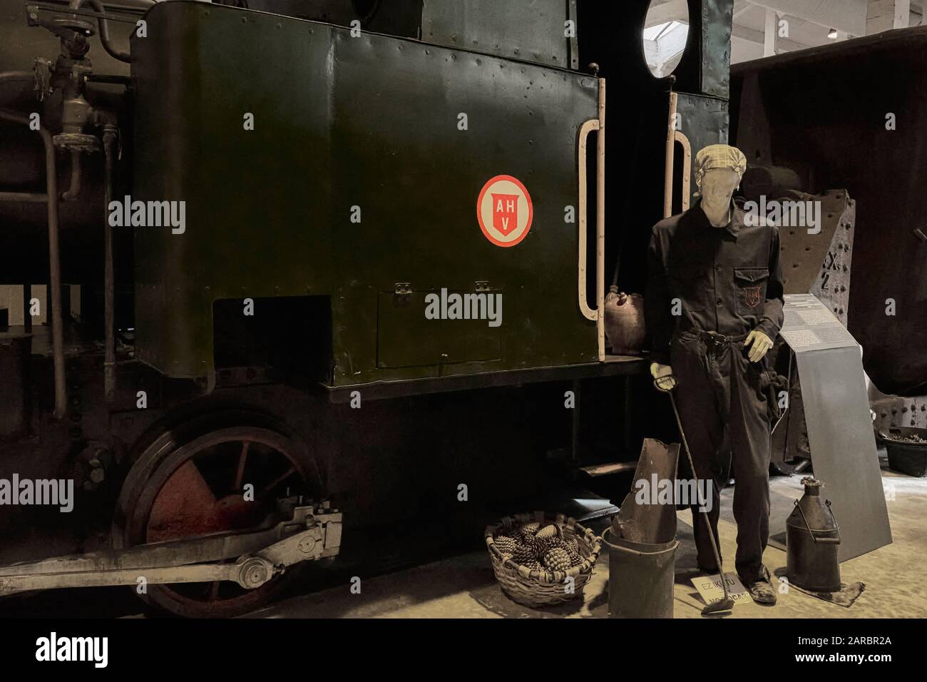 Old steam engine in the Basque Railway Museum one of the most important ...