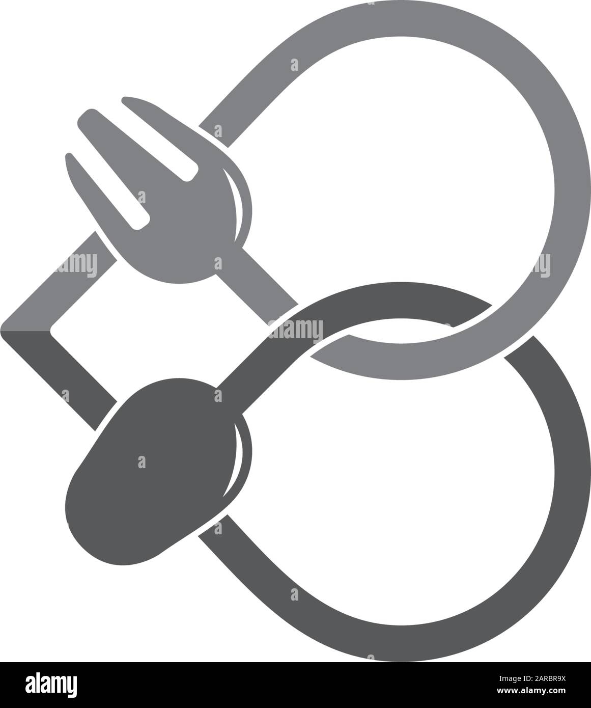 symbol vector of letter b spoon fork abstract line design Stock Vector ...