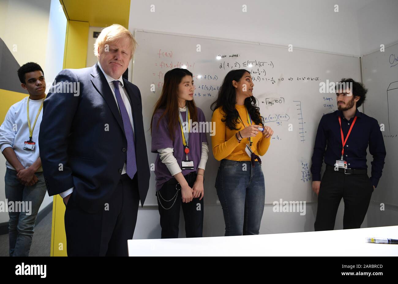 Prime Minister Boris Johnson during a visit to the Department of ...