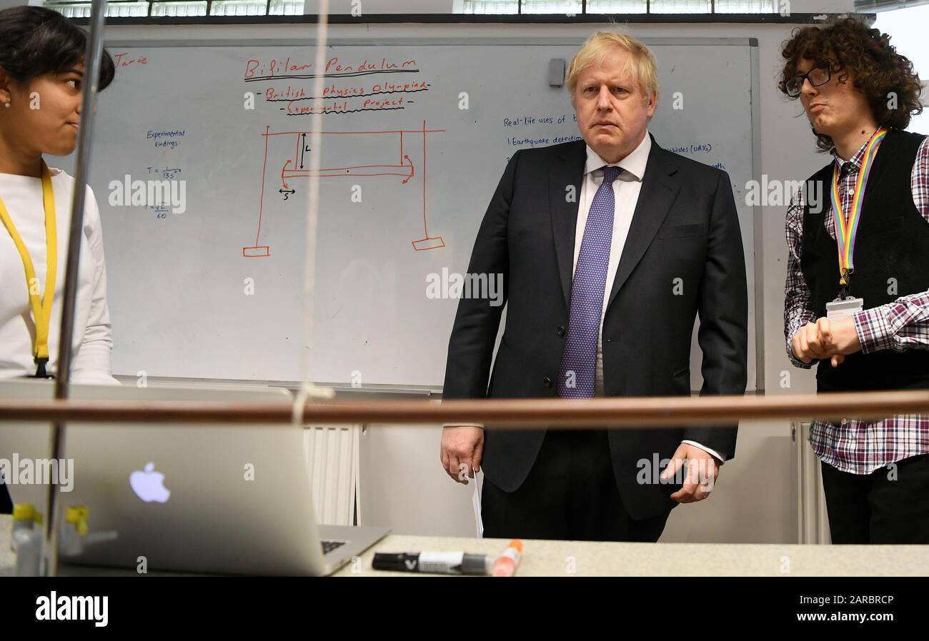 Prime Minister Boris Johnson during a visit to the Department of ...