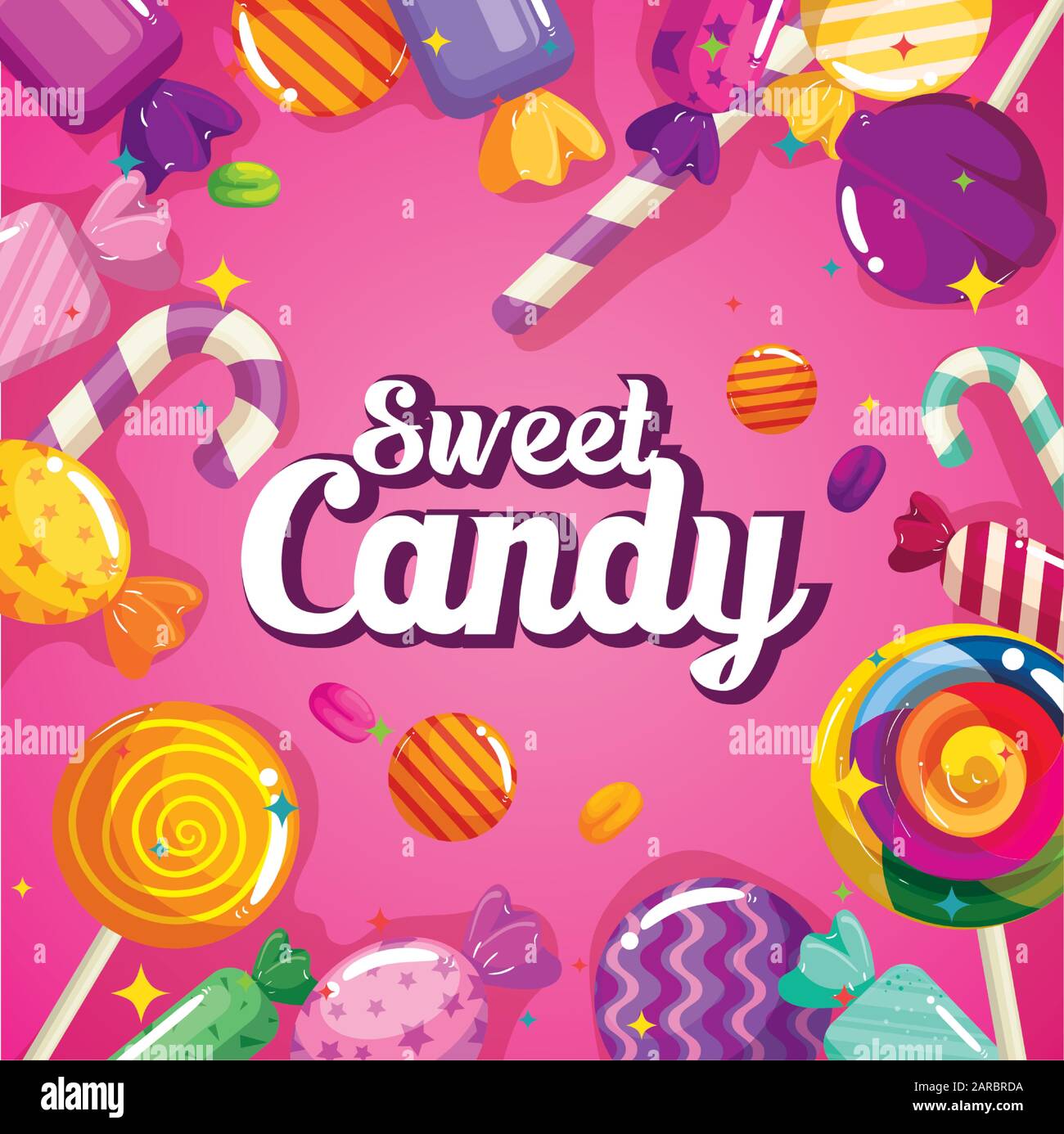 poster of sweet candy with caramels Stock Vector Image & Art - Alamy