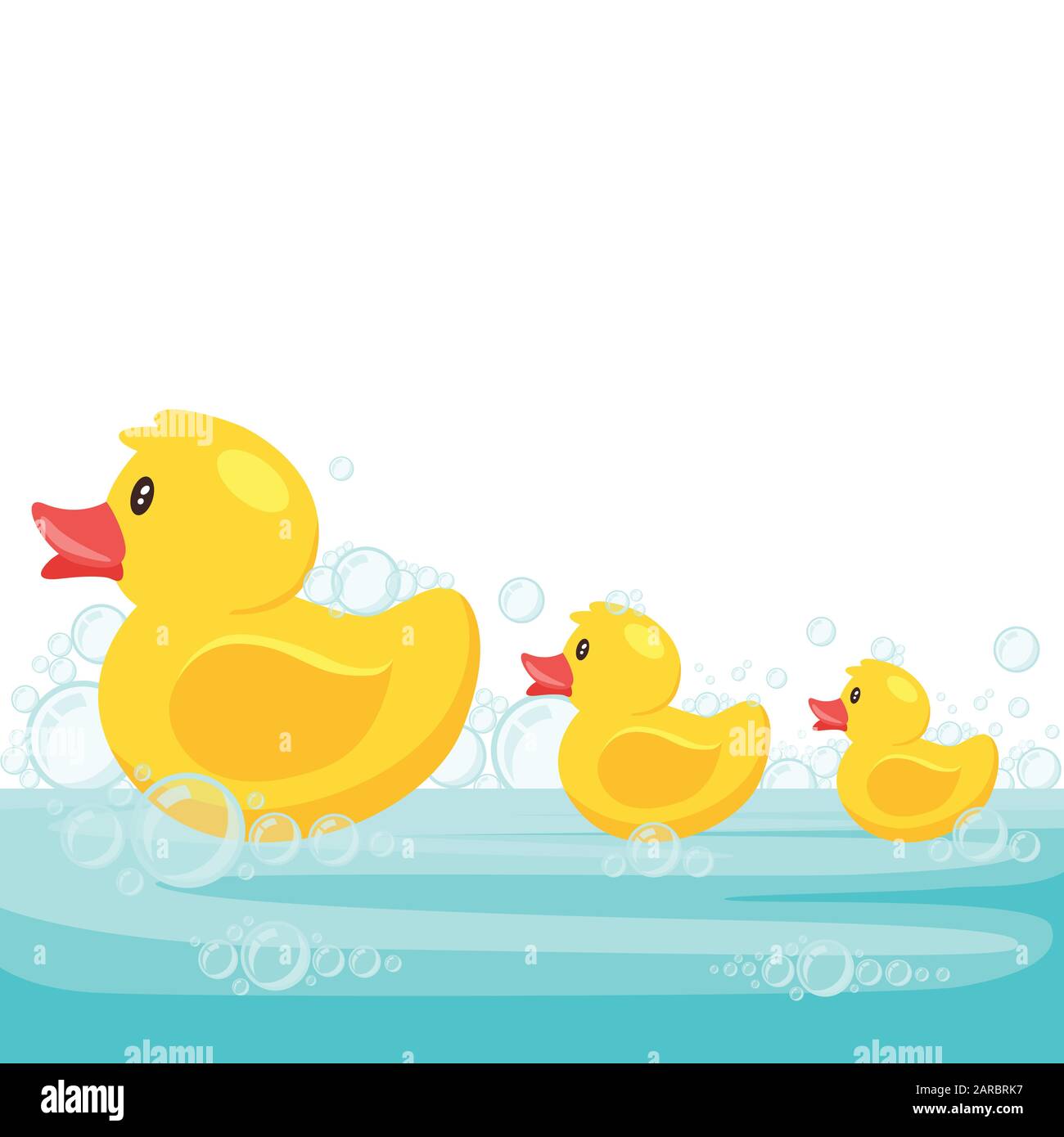 Rubber ducks in bath water Stock Vector Images - Alamy