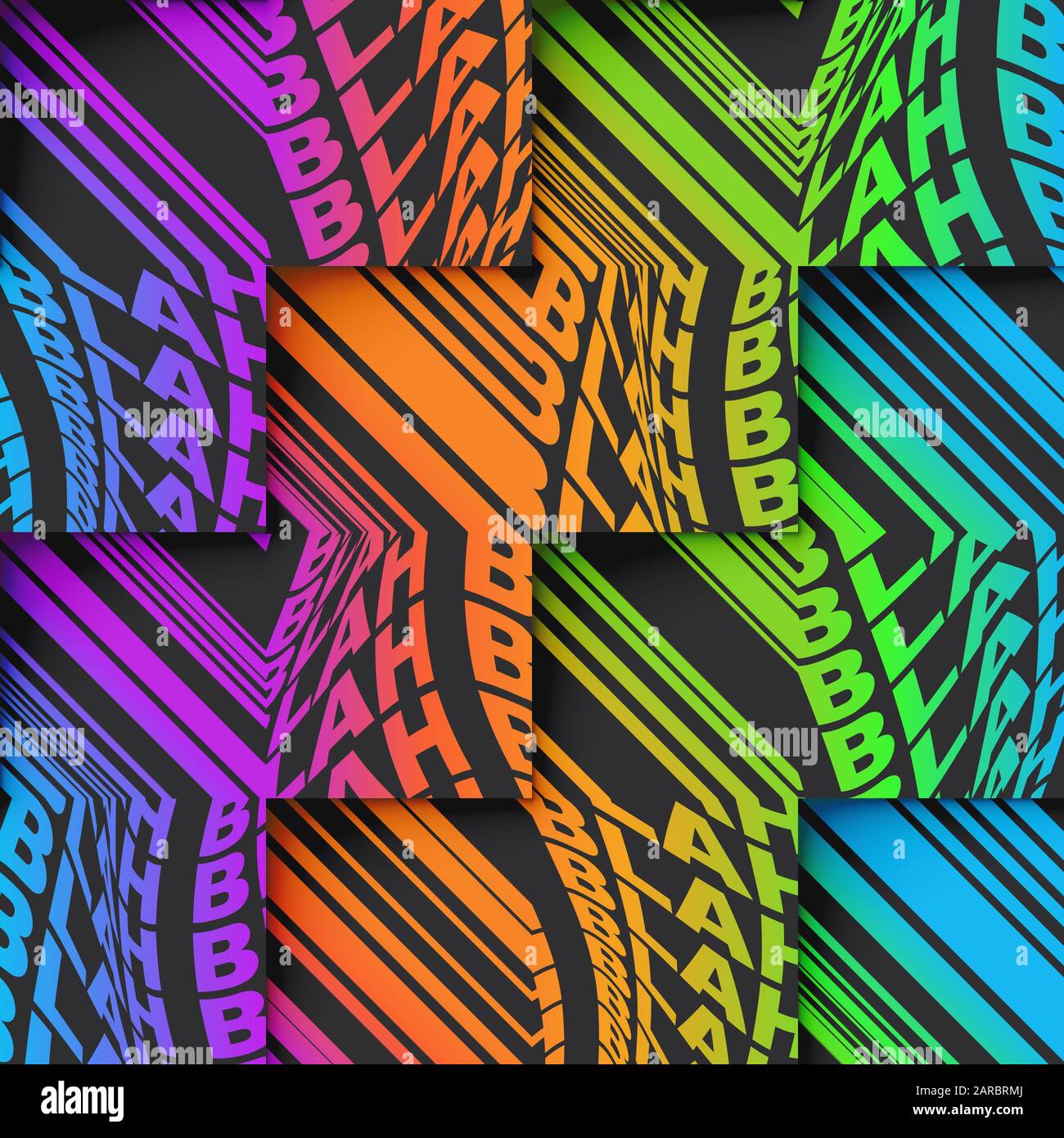 Warped words wavy rainbow type seamless pattern Stock Photo - Alamy