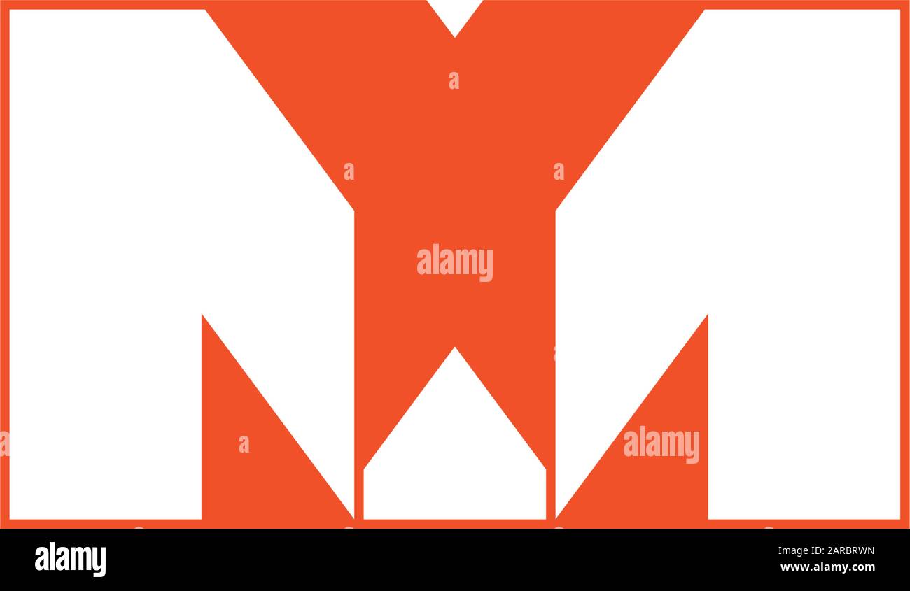 letter m ribbon home geometric design vector Stock Vector Image & Art ...