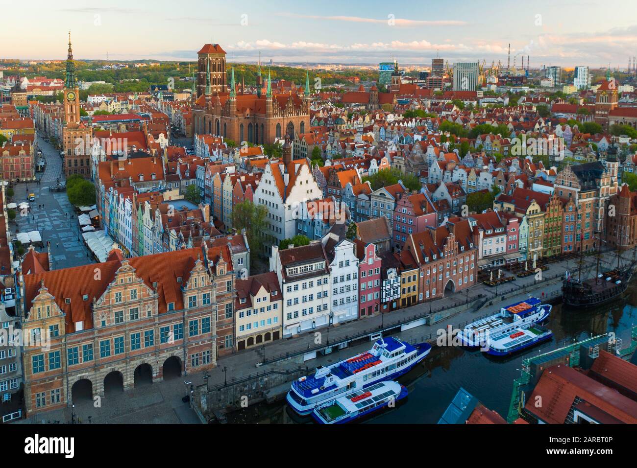 Aerial view to old town in Gdansk Stock Photo - Alamy