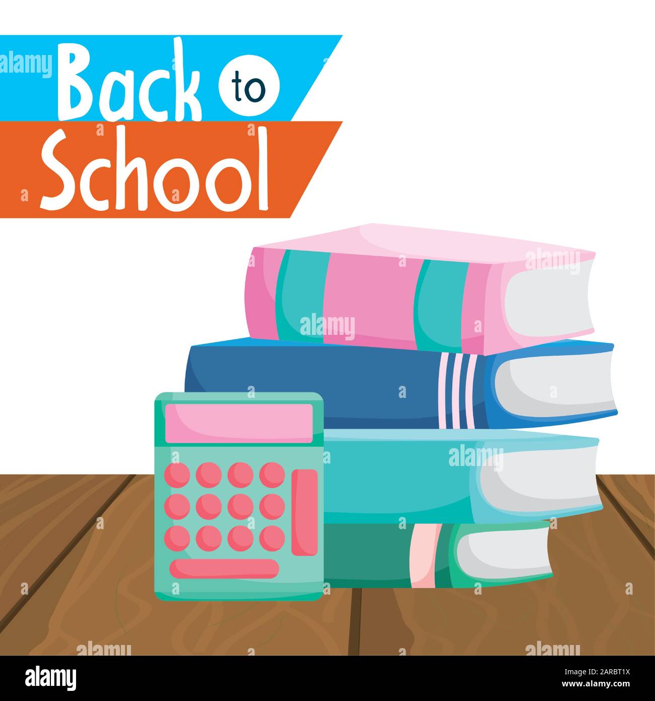 back to school education calculator and stacked books vector ...