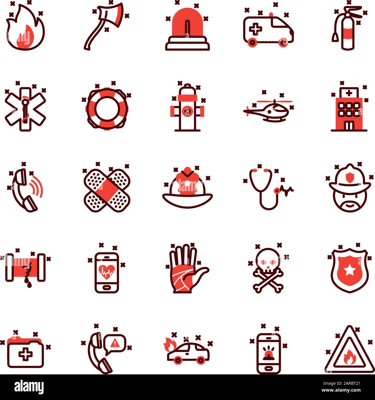 Emergency icon set vector design Stock Vector Image & Art - Alamy