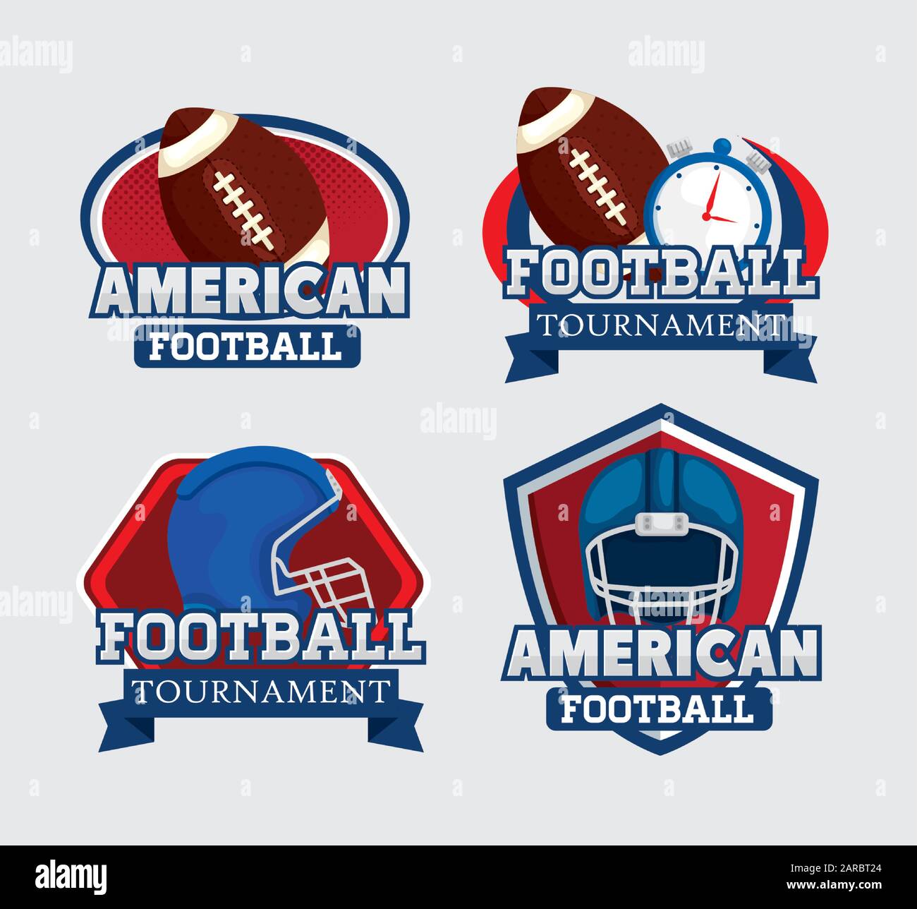 set of stamps with icons american football Stock Vector Image & Art - Alamy