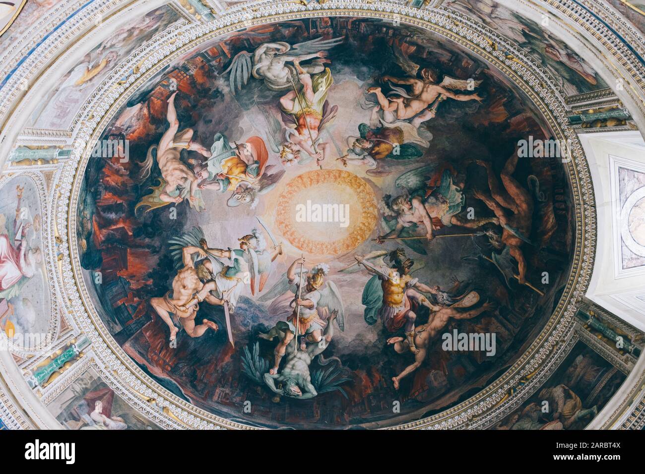 Rome, Italy - Jan 3, 2020: Beautiful ceiling art at the Vatican museum ...