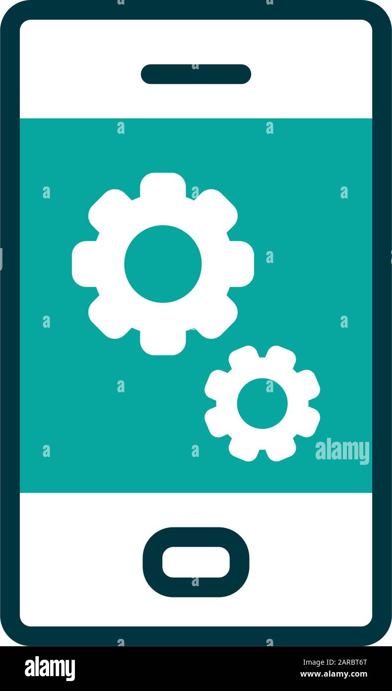Isolated gears inside smartphone vector design Stock Vector Image & Art ...