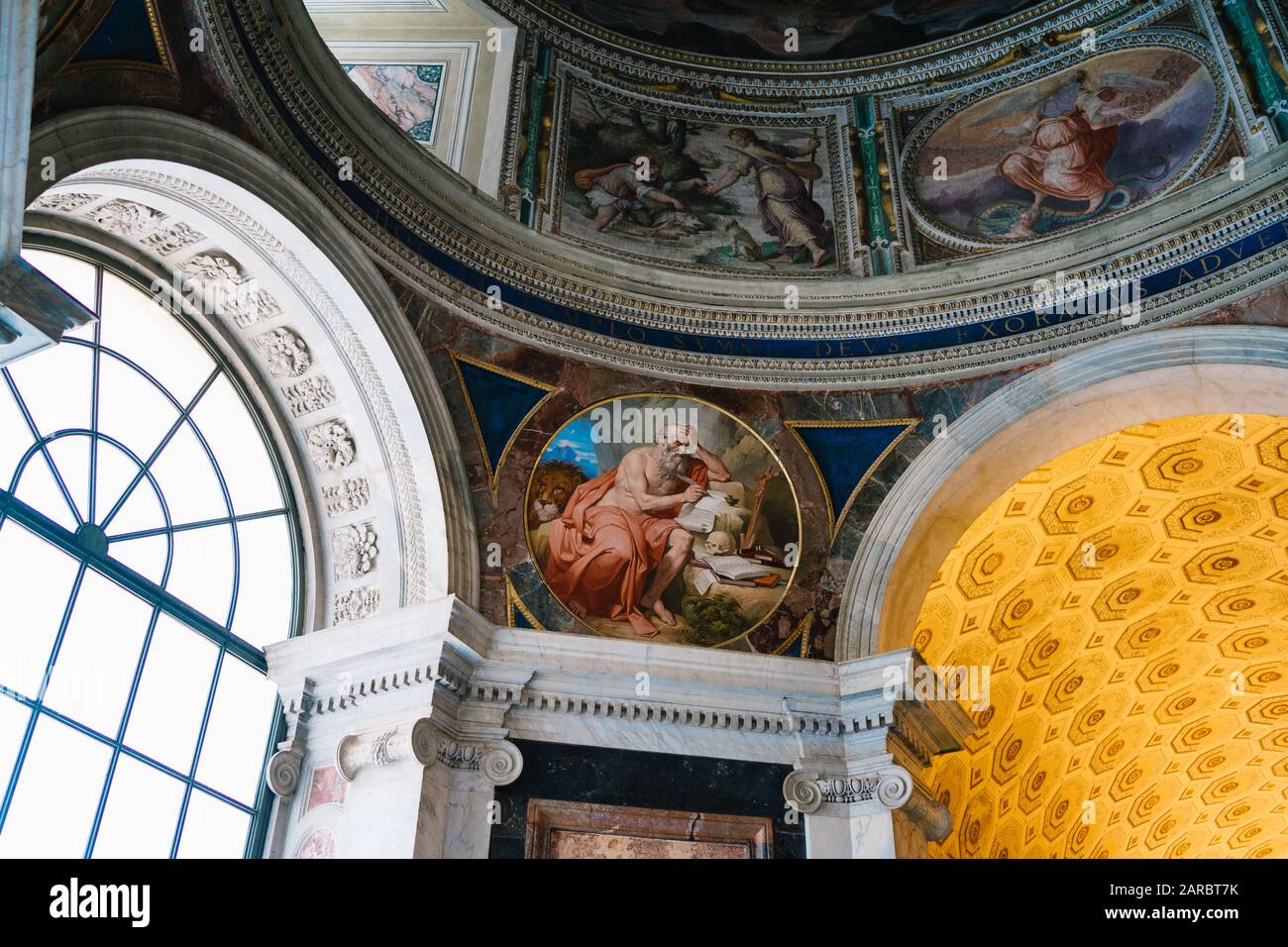 Rome, Italy - Jan 3, 2020: Beautiful ceiling art at the Vatican museum ...